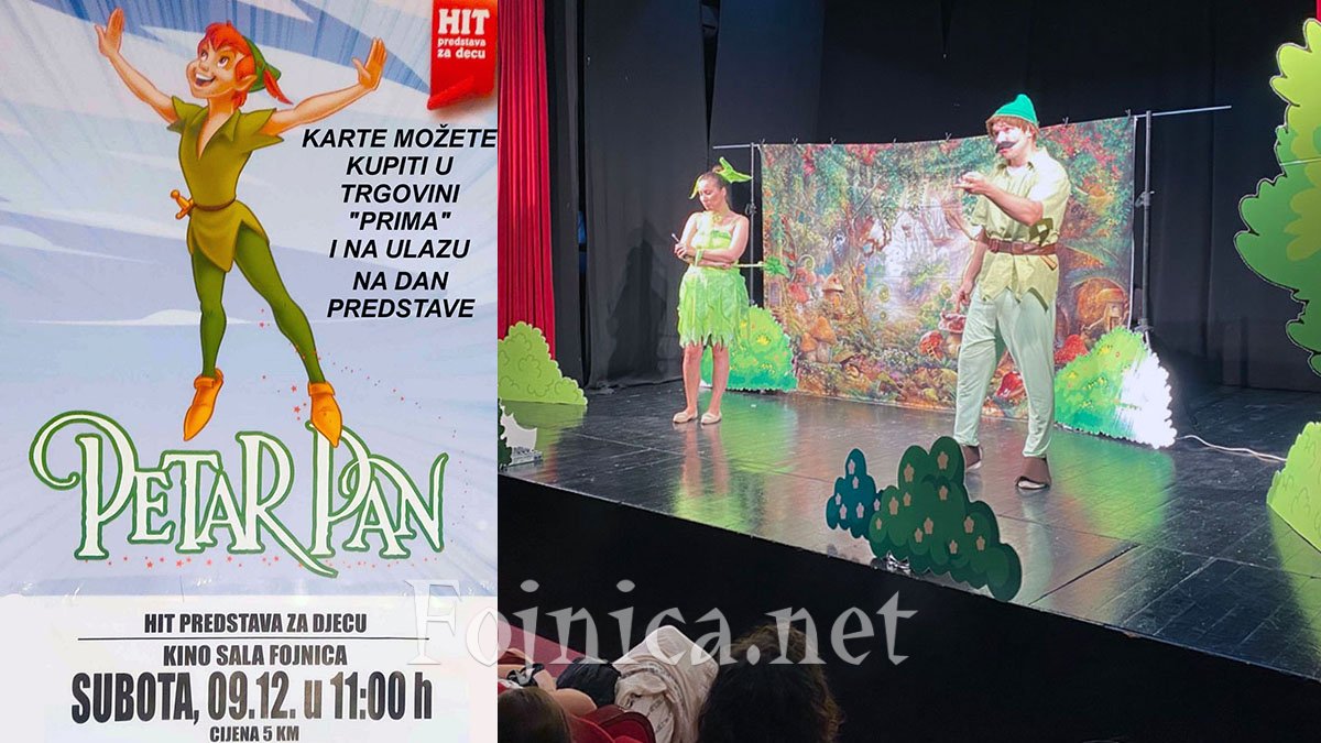 Hit dječja predstava "Petar Pan" u subotu, 09. decembra u 11 sati u Fojnici - Fojnica.net